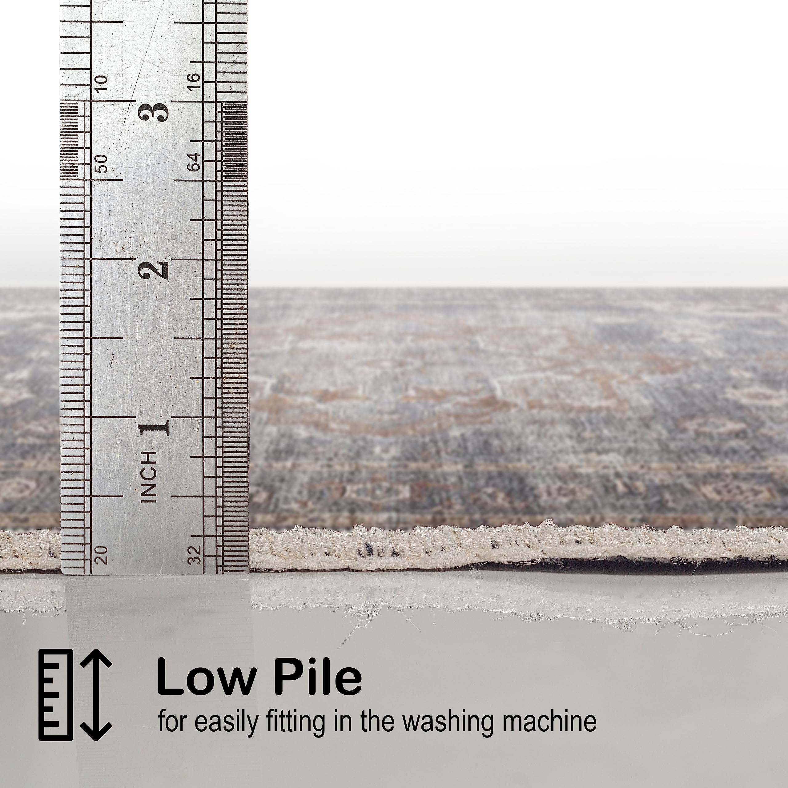 Adiva Rugs Machine Washable Area Rug with Non Slip Backing for Living ...