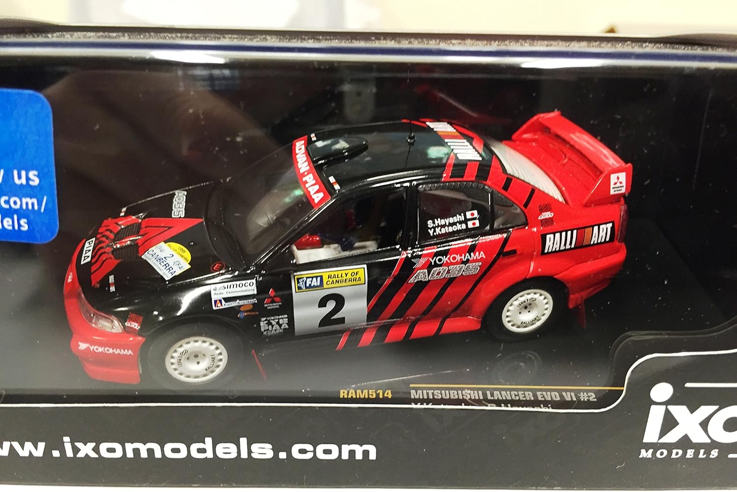1:43 Auto Mitsubishi Lancer EVO VI Winner Canberra 1999 1:43 IXO Rallye ...