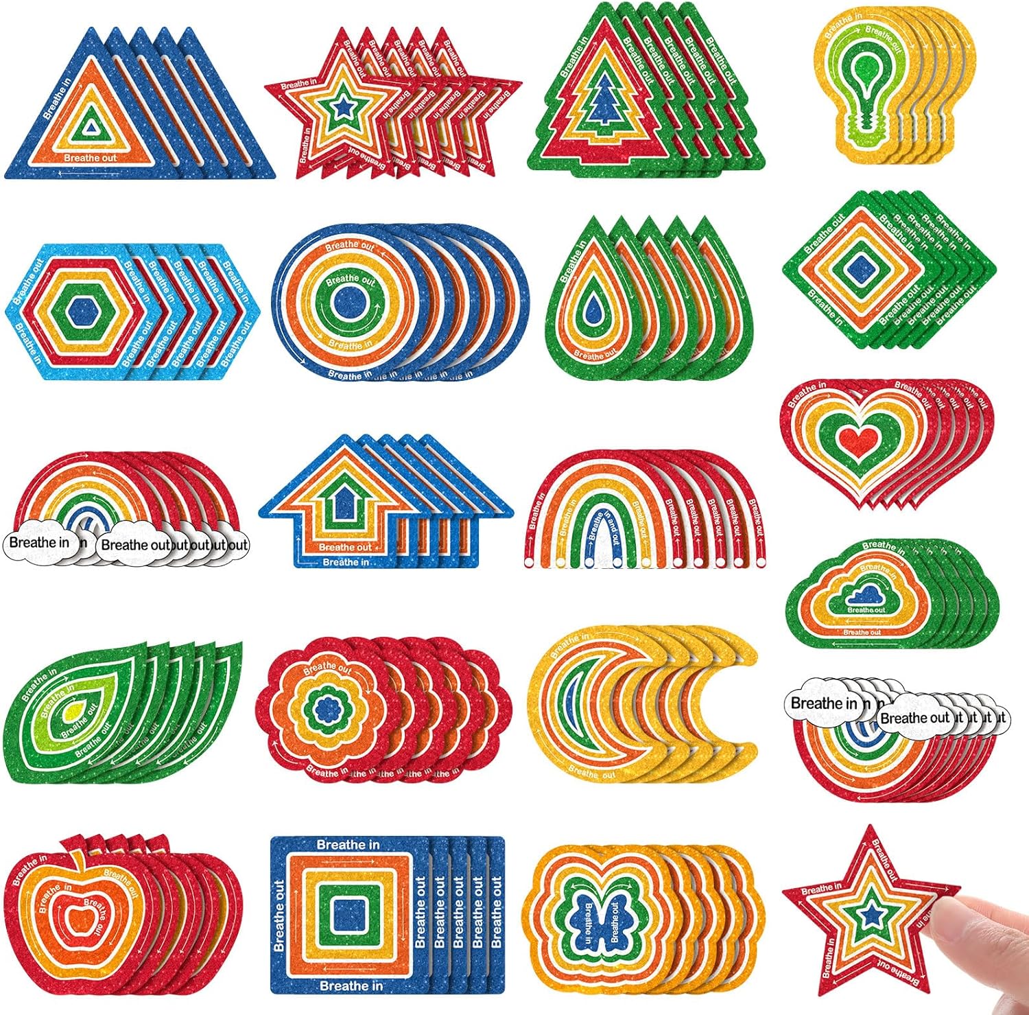 Amazon.com : Crtiin 100 Pack Sensory Strips Anxiety Mindfulness Breath ...