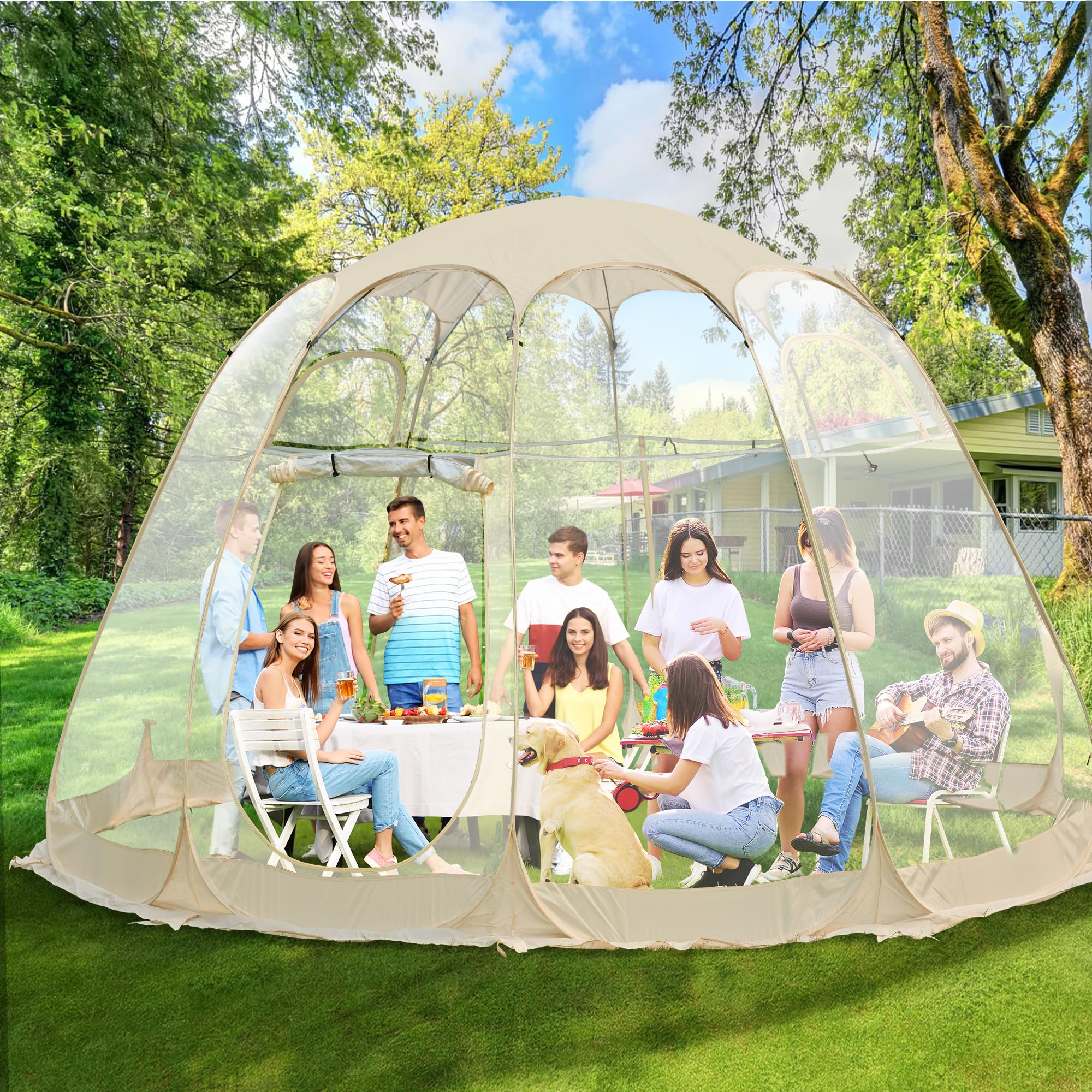Amazon.com : Pop Up Bubble Tent, 15'x15' Outdoor Clear Dome Transparent ...