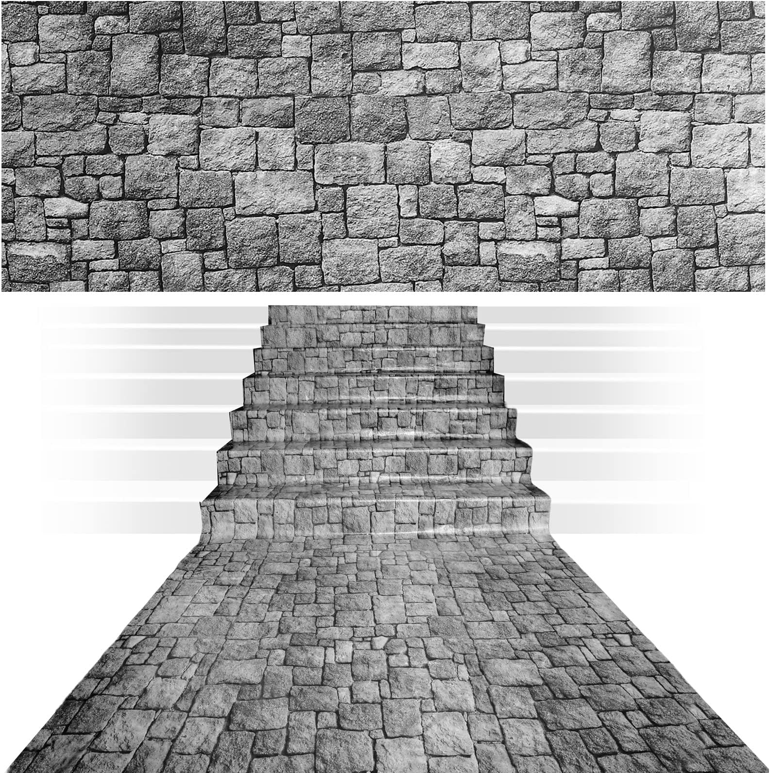 H2MTOOL 3D Stone Wallpaper, Removable Self Adhesive Rock Wallpaper Gray ...
