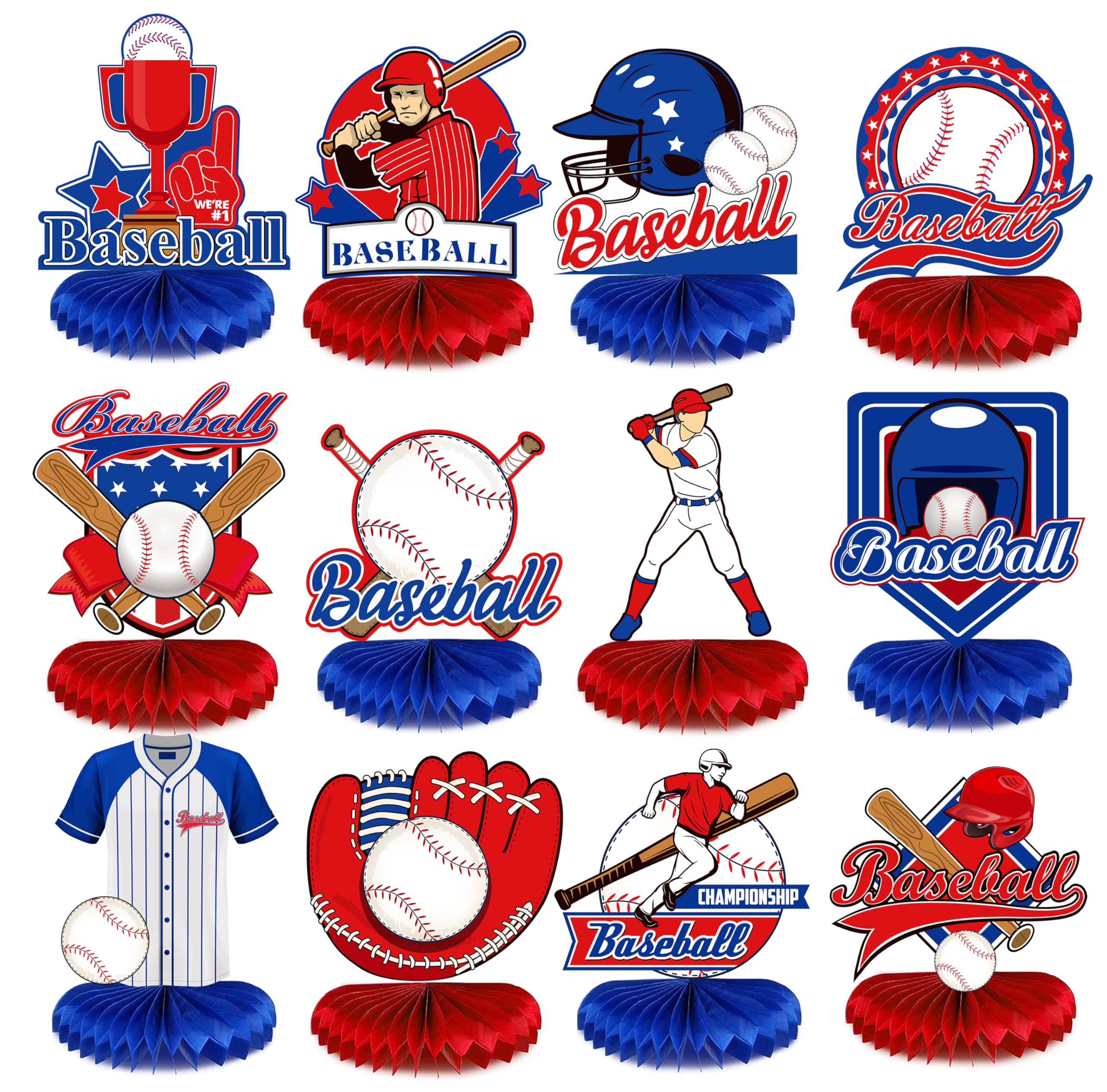 Amazon.com: Longwu Baseball Birthday Party Decorations,12 Pieces ...