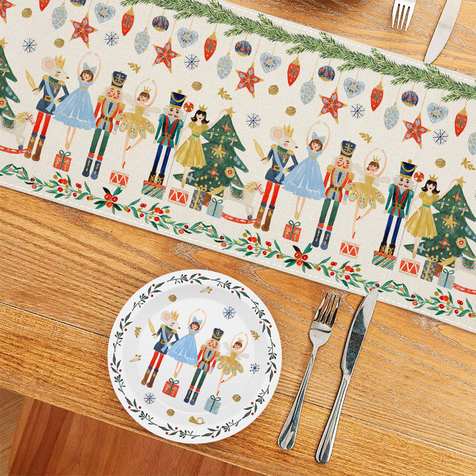 Amazon.com: JarThenaAMCS Nutcracker Table Runner Christmas Watercolor ...