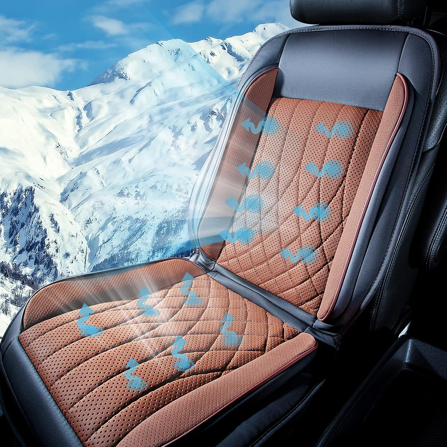 Amazon.com: Cooling Car Seat Cushion, Car Seat Cover for Summer Driving ...