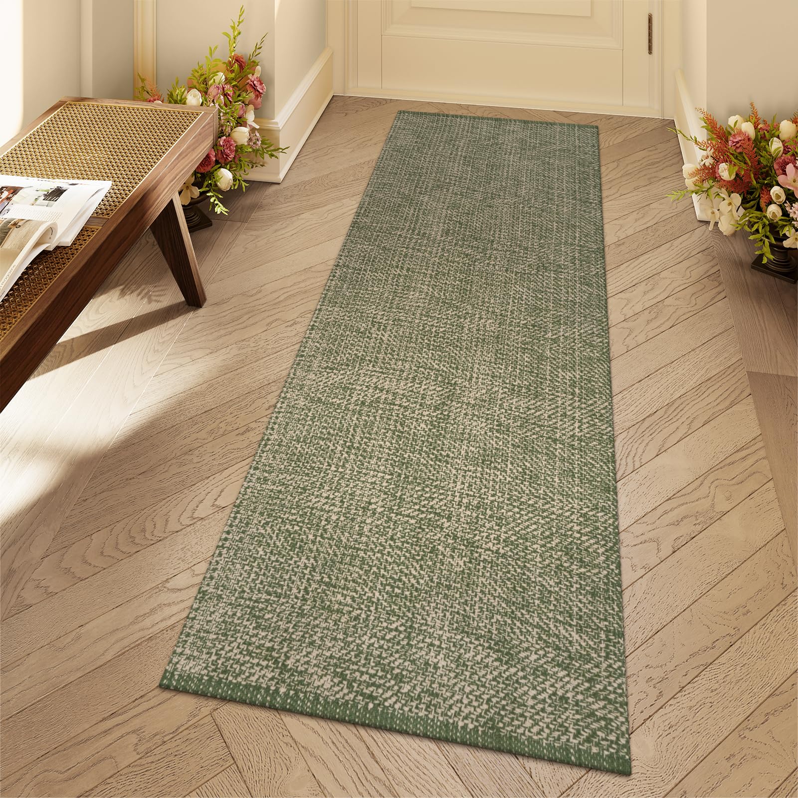 Amazon.com: LEEVAN Washable Kitchen Runner Rug 2'x6', Cotton Woven ...
