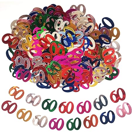 Amazon.com: Beistle 60 and Stars Cutout Plastic Confetti, 1 Pack ...