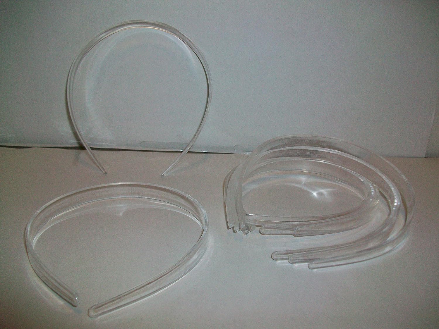 Amazon.com: 1/2" Wide TRANSPARENT CLEAR Plastic Headbands CRAFT Hair ...