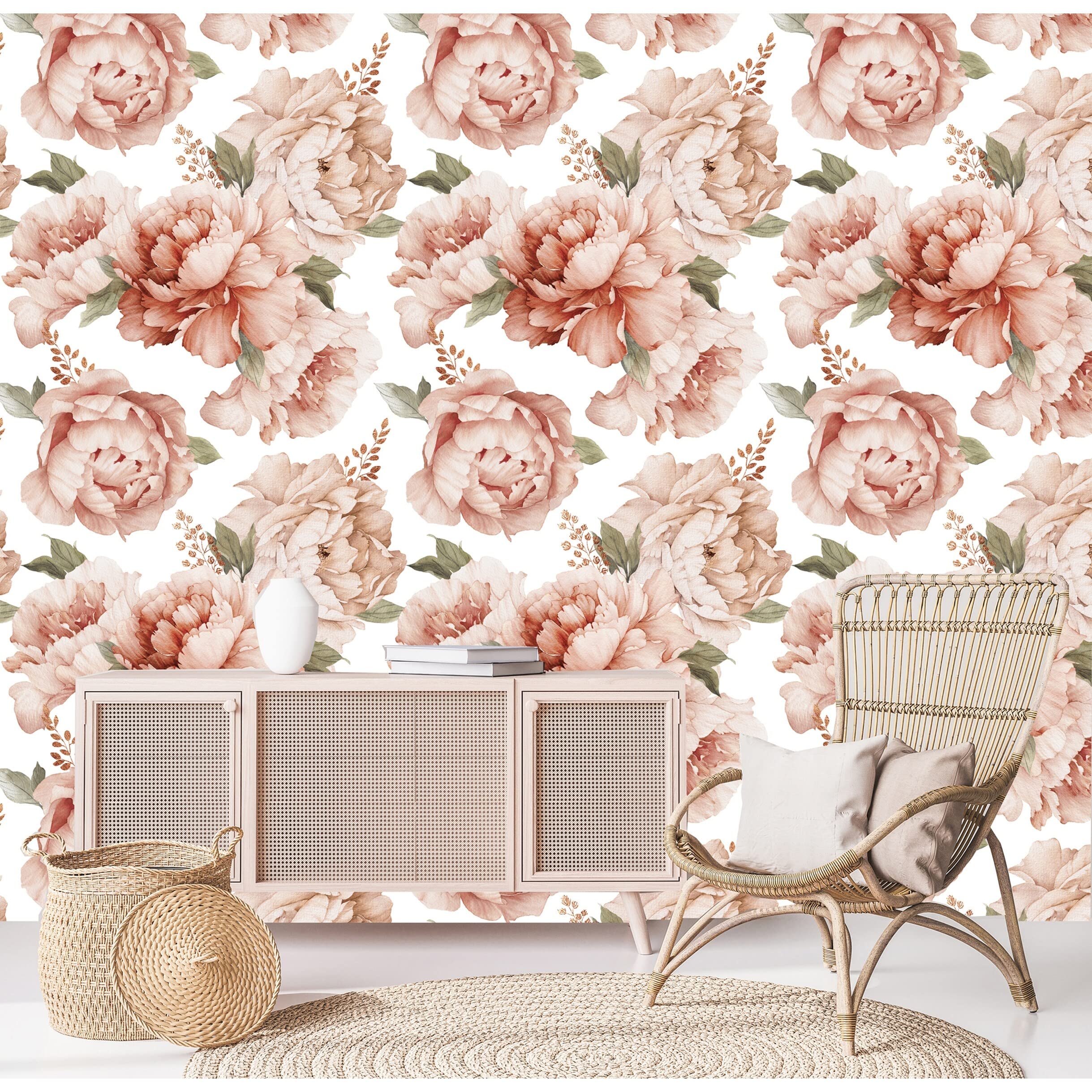 Light Pink Peonies Wallpaper