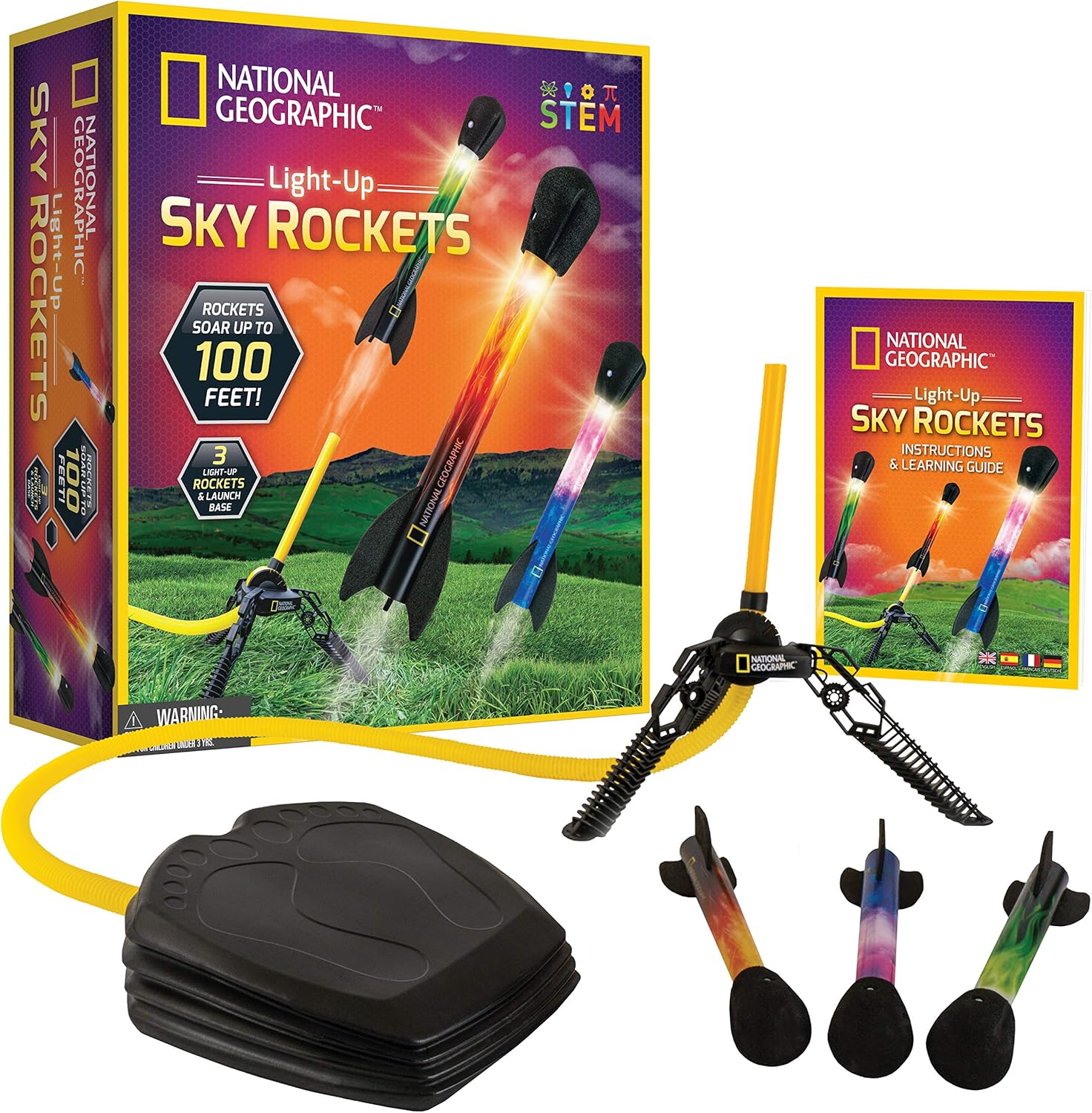 Amazon.com: NATIONAL GEOGRAPHIC Air Rocket Toy – Ultimate LED Rocket ...