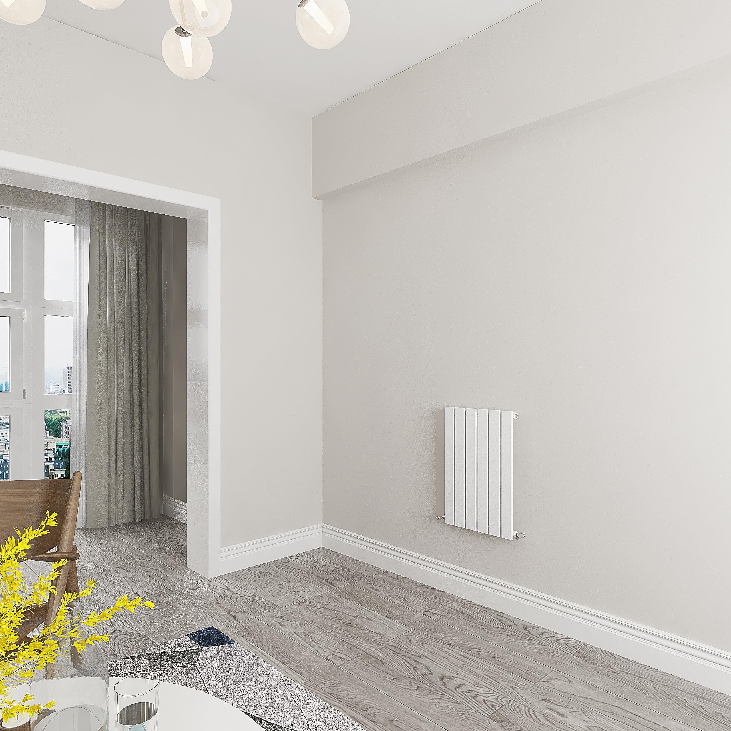 DuraTherm® 600 x 456mm White Horizontal Designer Radiator Single Column ...