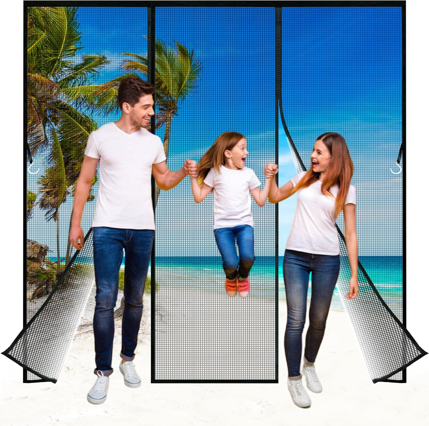 Zephra Magnetic Mosquito Net for Double Side Opening Door, 235 x 270 cm ...