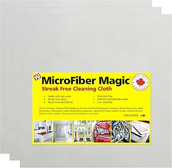 Microfiber Magic™ Streak Free Cleaning Cloths - White - Large 16 x 16 ...