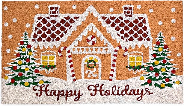 Amazon.com: MAINEVENT Gingerbread House Door Mat 30x17 Inch ...