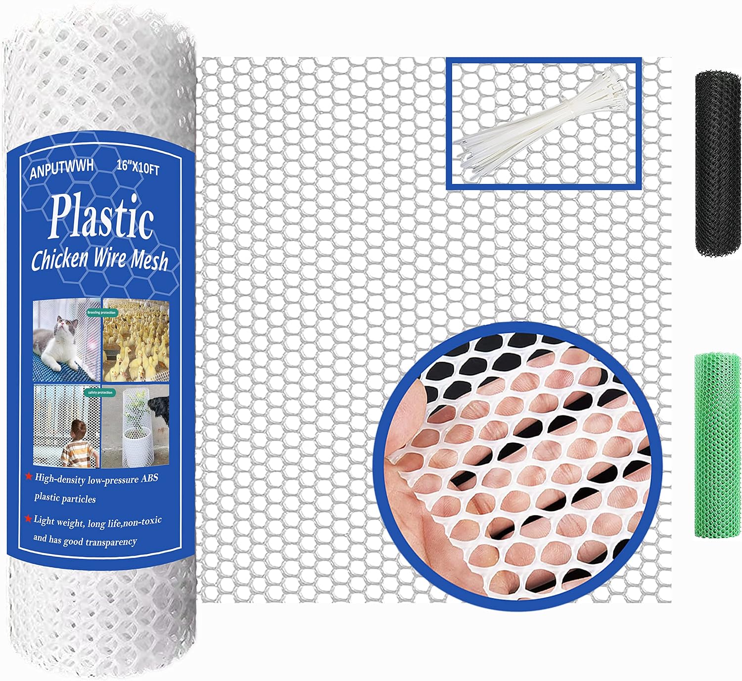 Amazon.com : Upgraded Plastic Chicken Wire Fence Mesh(16INx10FT ...