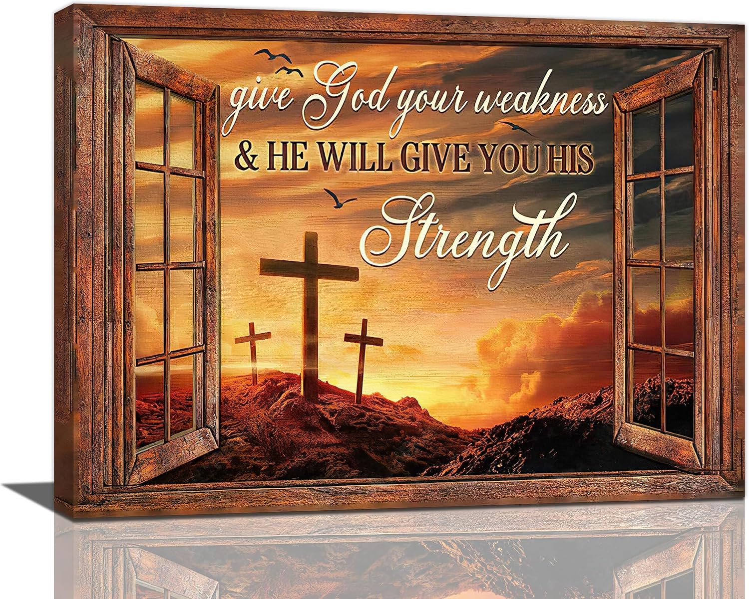 Amazon.com: Christian Cross Decor Wall Art Rustic Christ Crosses God ...
