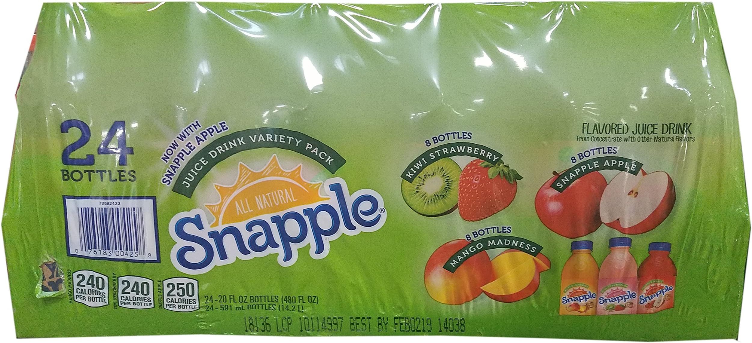 Amazon.com : Snapple Variety Pack Juice, 480 Fluid Ounce : Grocery ...