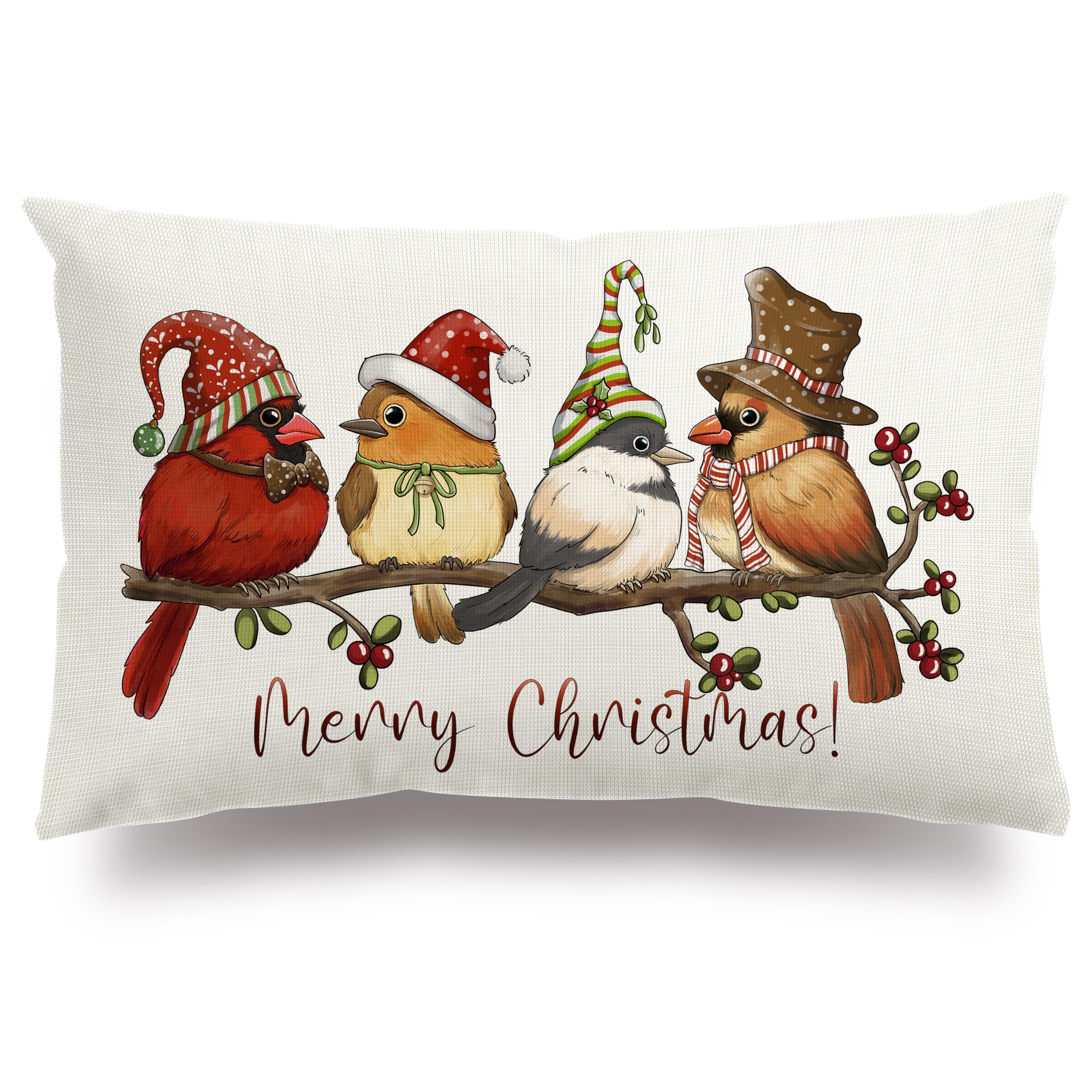 Amazon.com: THAWAY Christmas Pillow Covers 12x20 Inch Merry Christmas ...