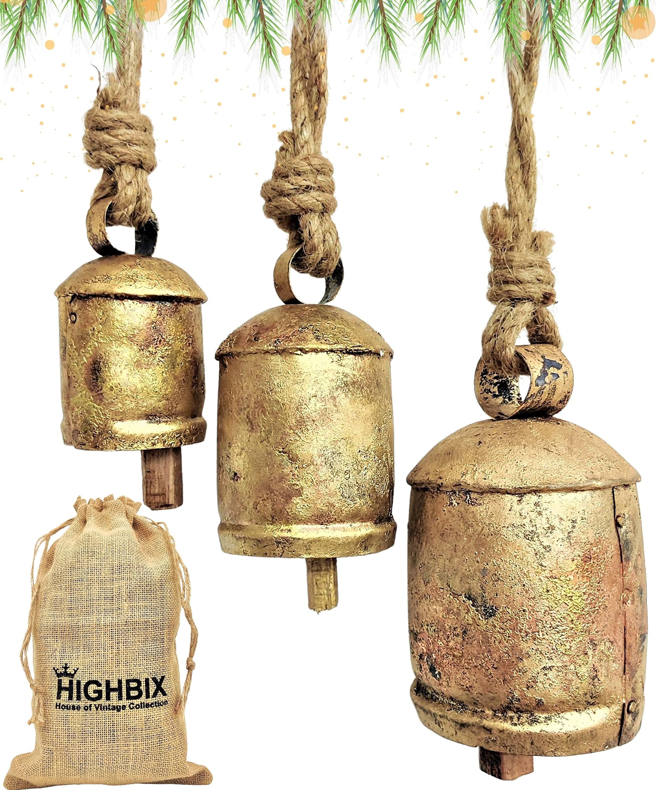 Amazon.com: Vintage Rustic Lucky Tin Metal Cow Bells Handmade Set of 3 ...