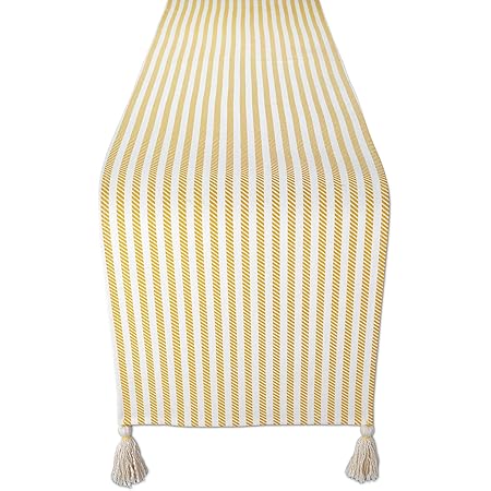 Amazon.com: LEEFONE Yellow Table Runner Modern Linen Cotton Table ...