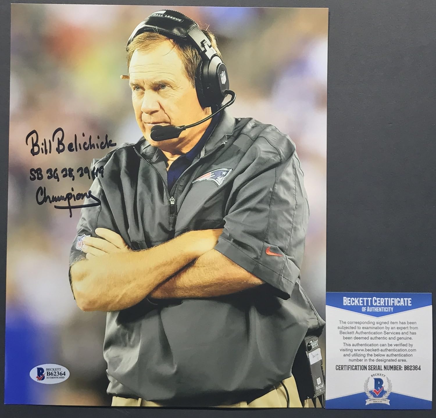 RARE!!! Bill Belichick SUPER BOWL Signed NEW ENGLAND PATRIOTS 8x10 ...