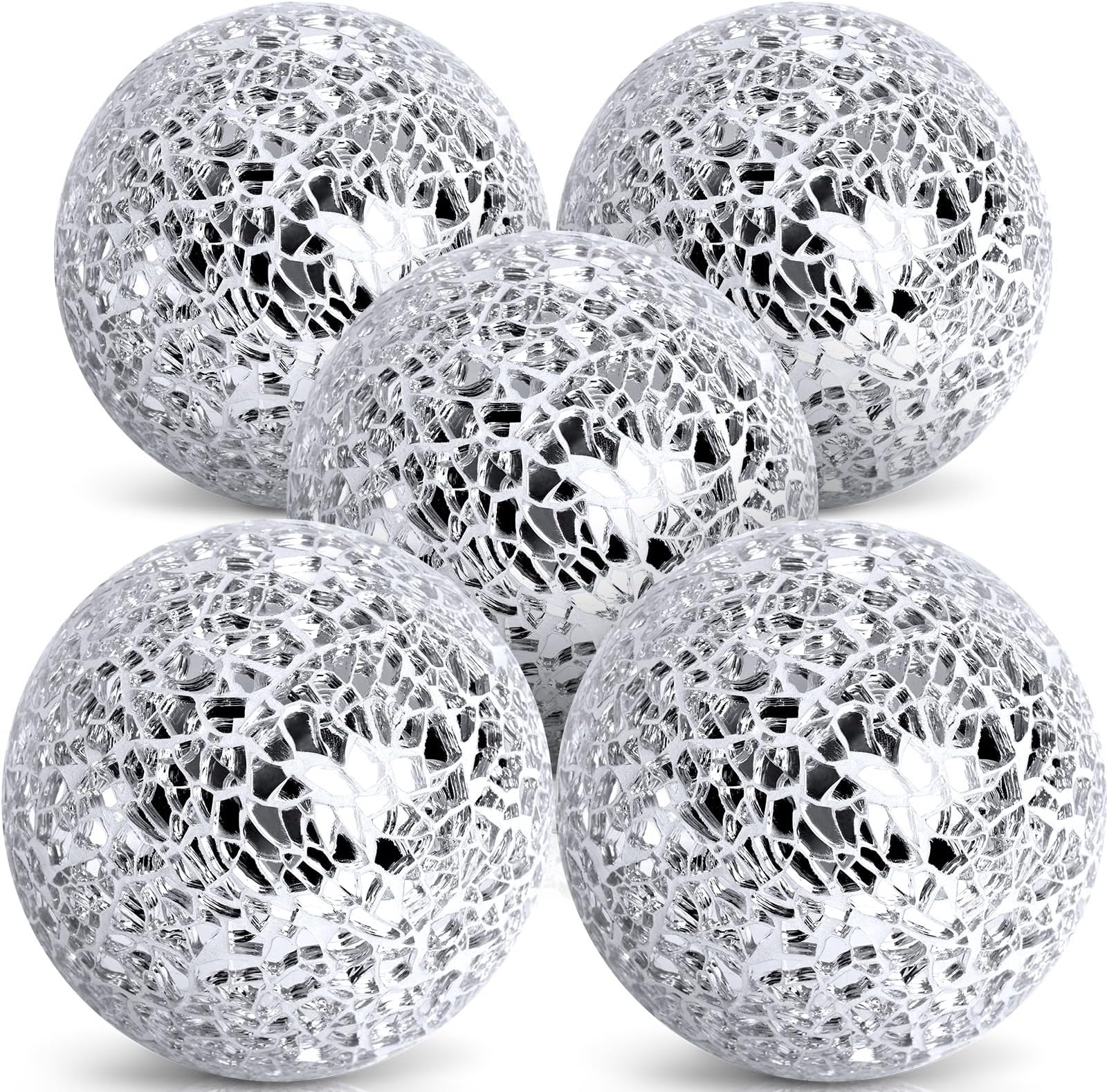 Amazon.com : 25 Home Decor 3'' Decorative Wire Ball Silver. Set of 8 ...