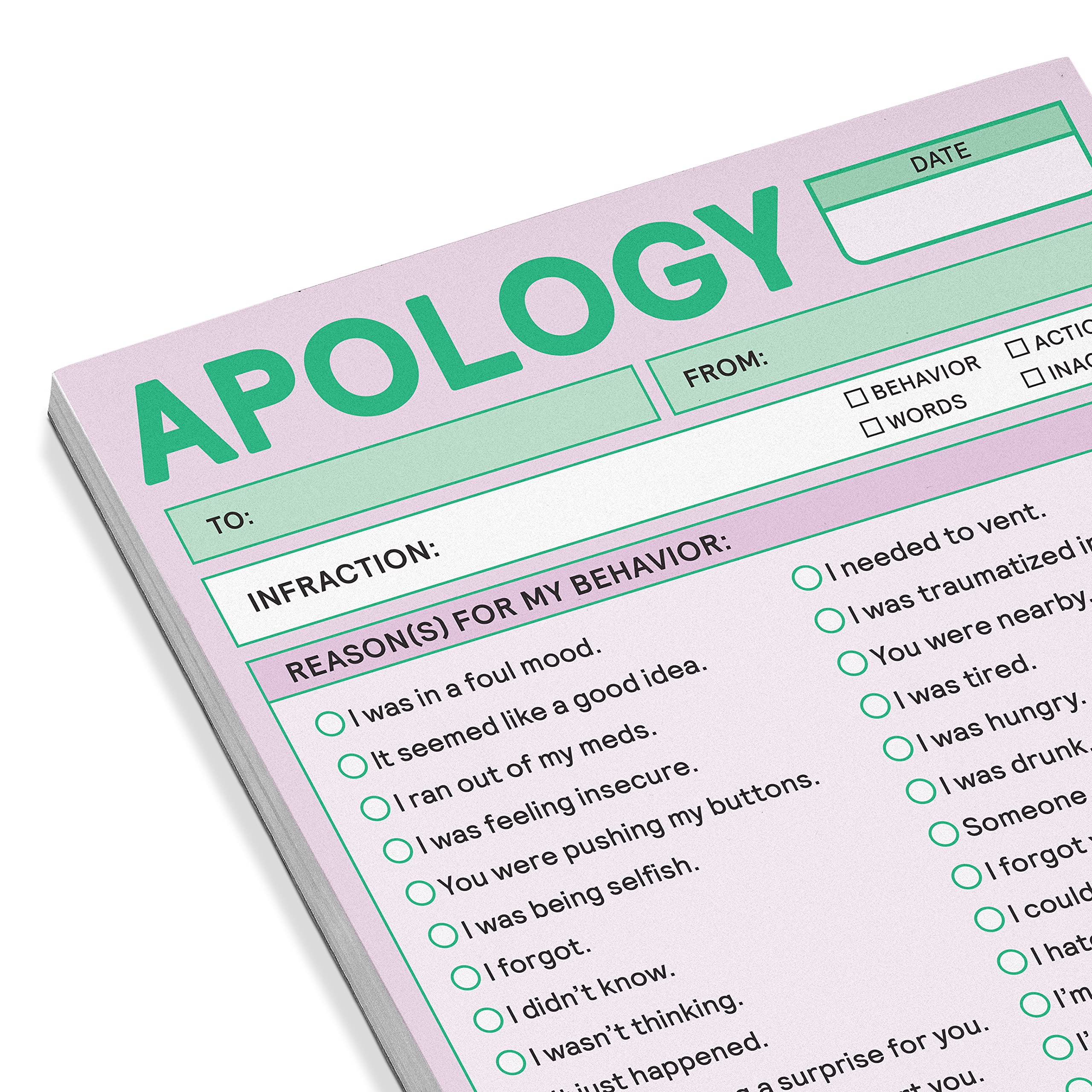 Snapklik.com : Knock Knock 1-Count Apology Nifty Note, Sorry Memo ...