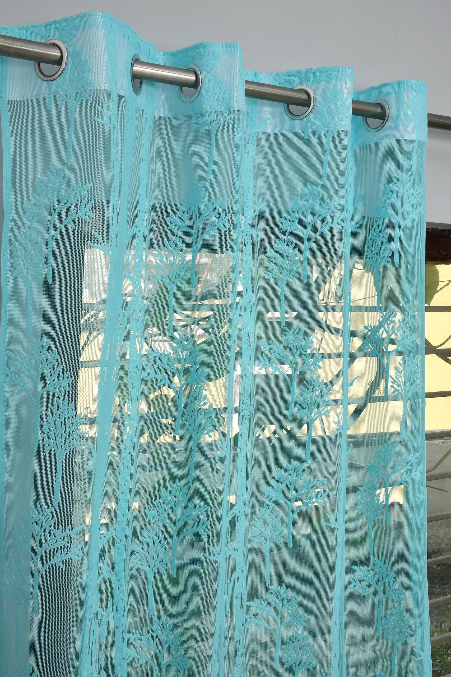 Buy Homefab India Pack of 2 Tissue Curtains Sheer Panel Transparent Net ...