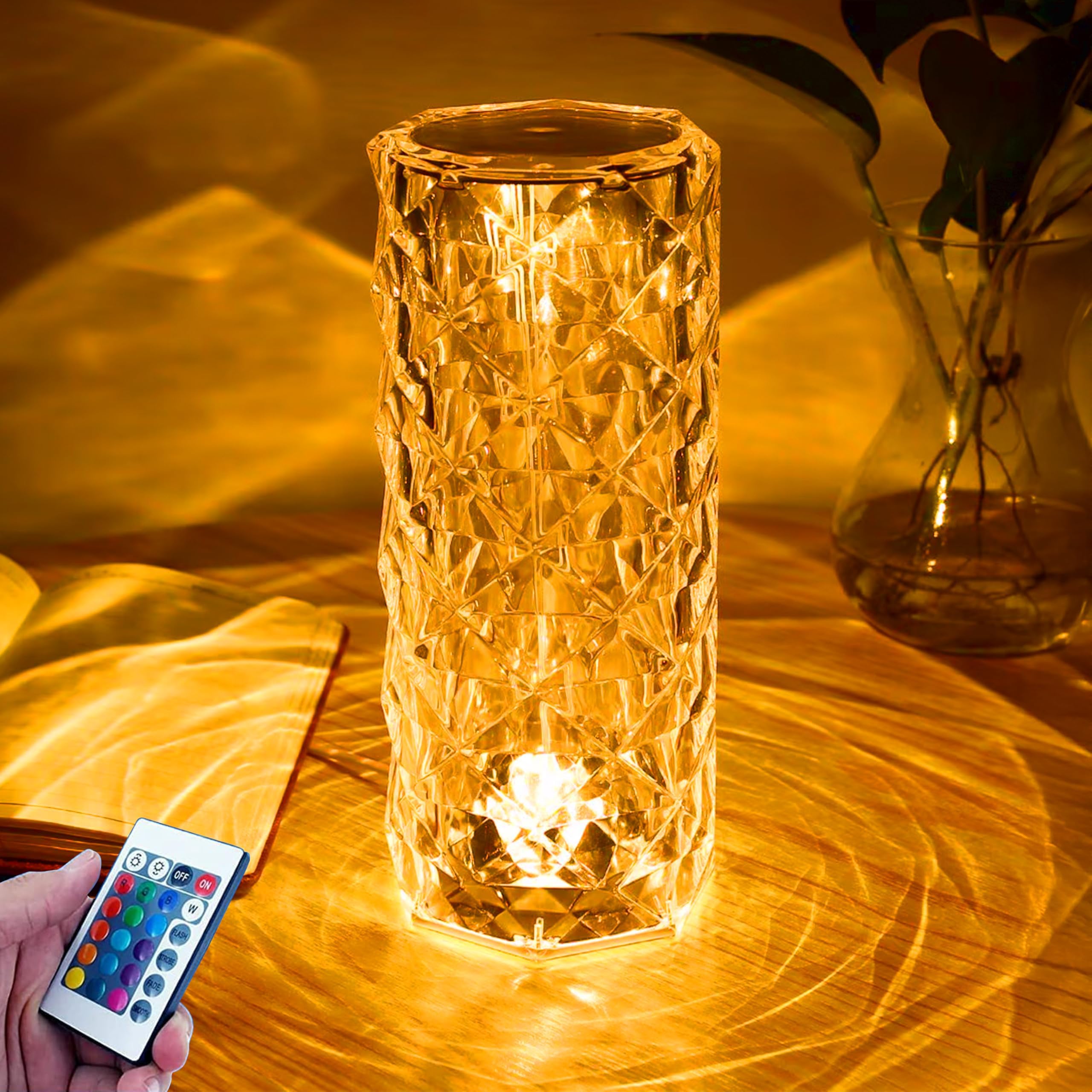 Buy Desidiya LED Crystal Lamp,16 Color Changing Rose Crystal Diamond ...