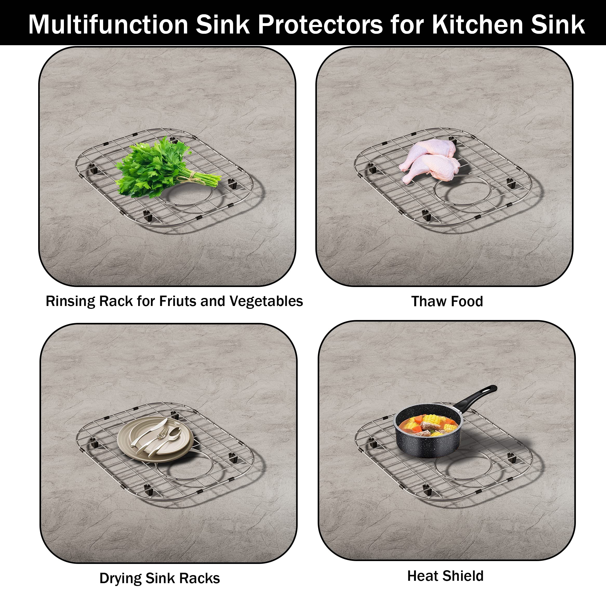 Snapklik.com : 2Pack Sink Protector Grid 13"x16"and 112"x145", 304 ...