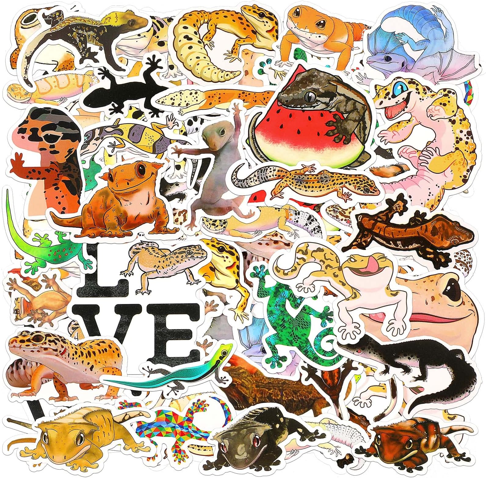 Amazon.com: Gecko Stickers 50pcs Lizard Gecko Animal Stickers Decals ...