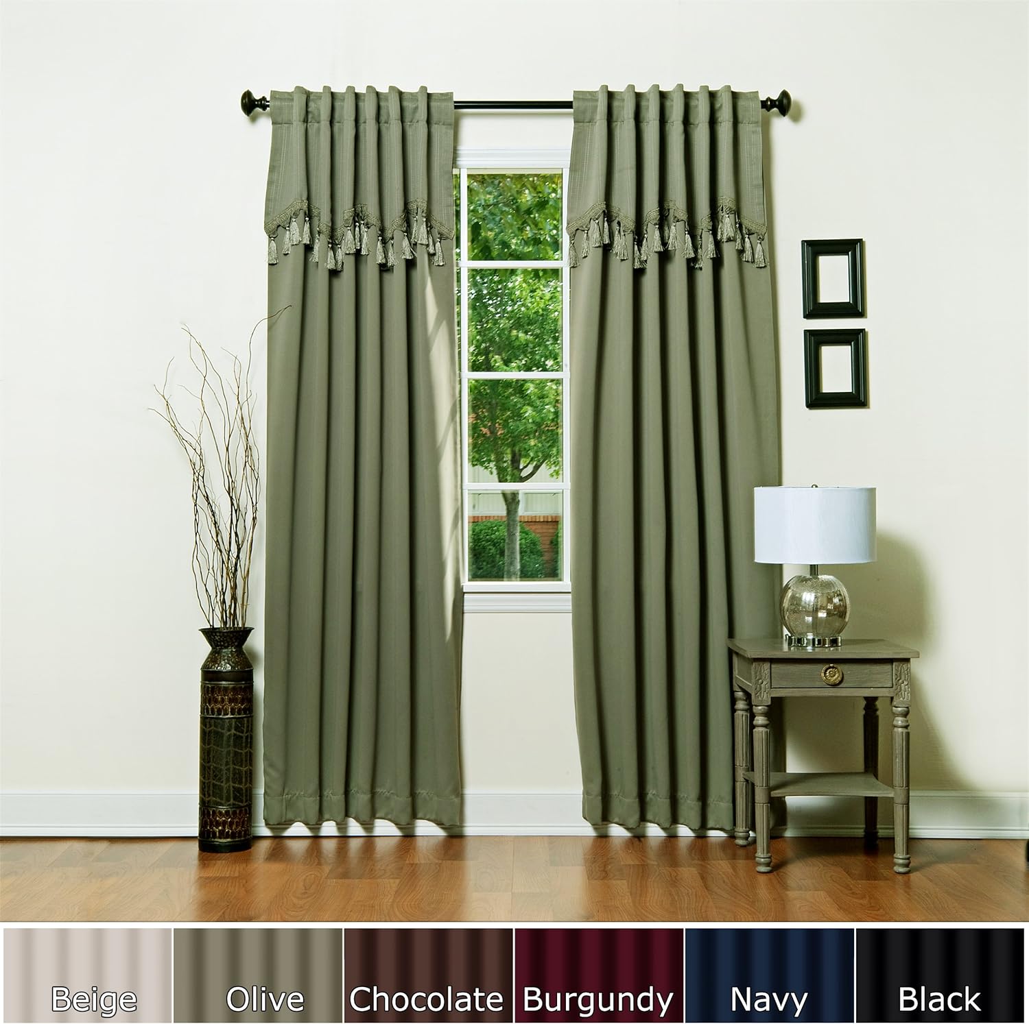 Amazon.com: Best Home Fashion Olive Thermal Blackout Curtain with ...