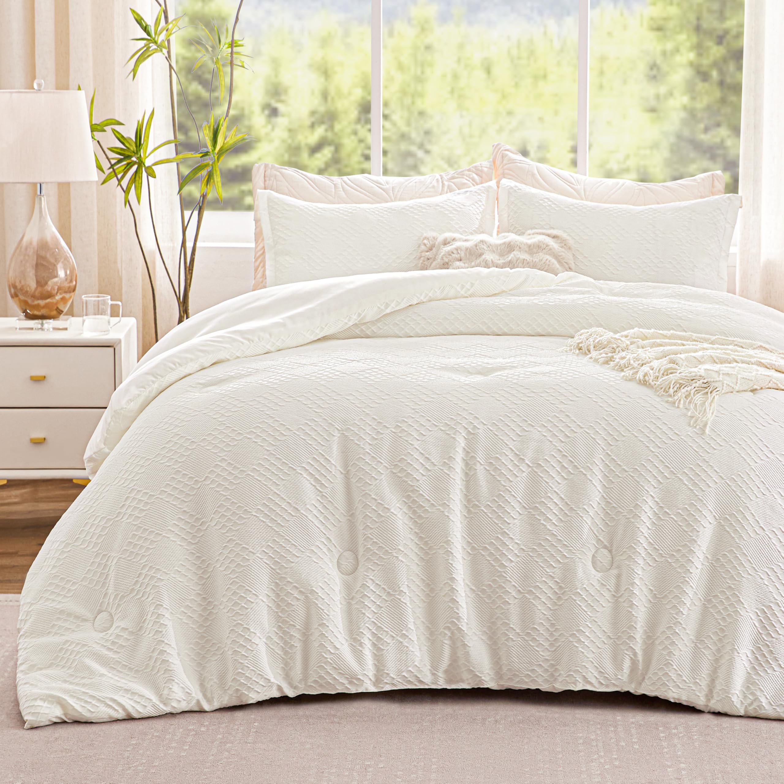 Amazon.com: EXQ Home Waffle Comforter King Size - Super Soft Embossed ...