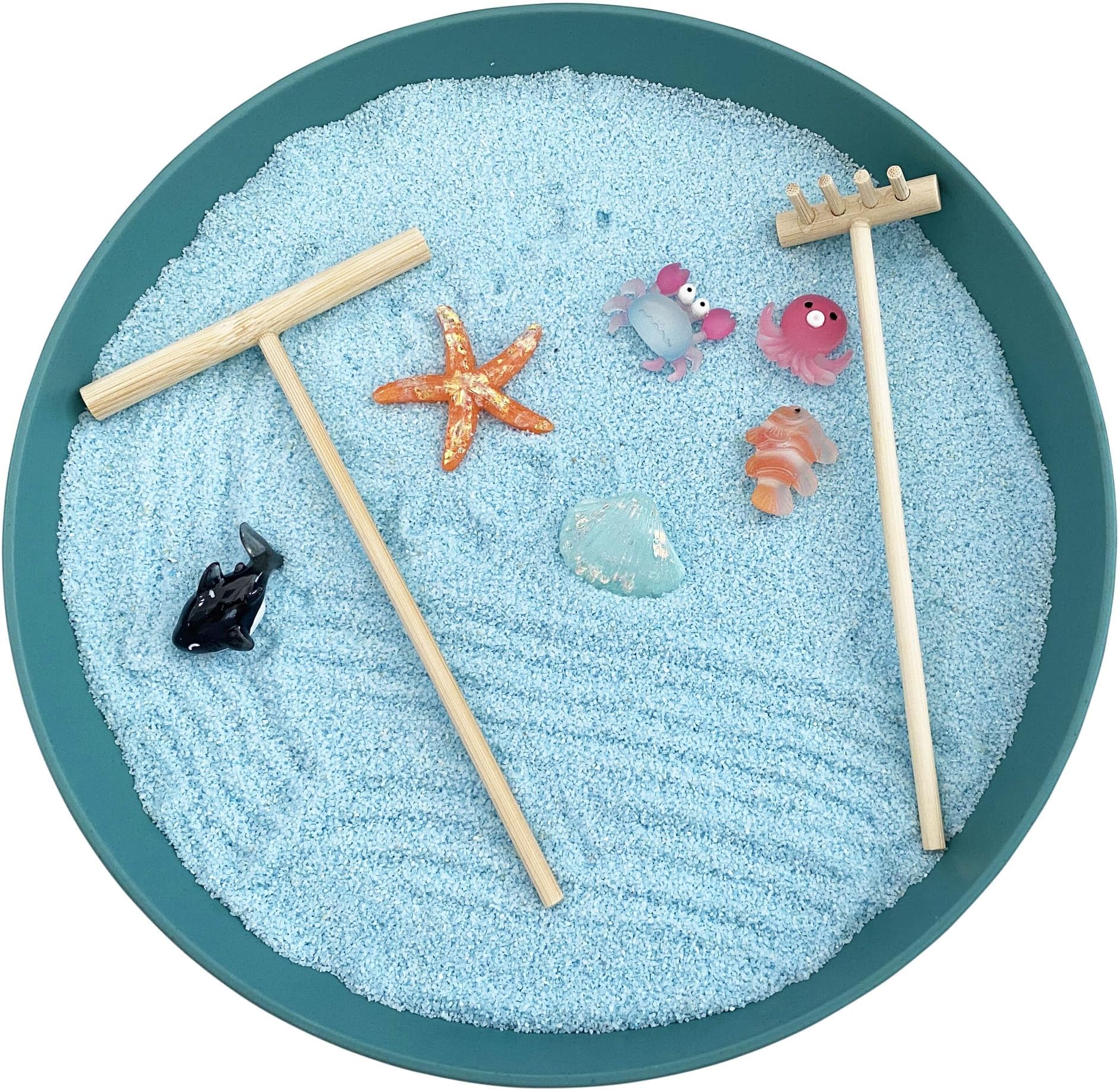 Amazon.com: Mini Zen Garden for Desk, Ocean Sea Life, Sand and Rake ...