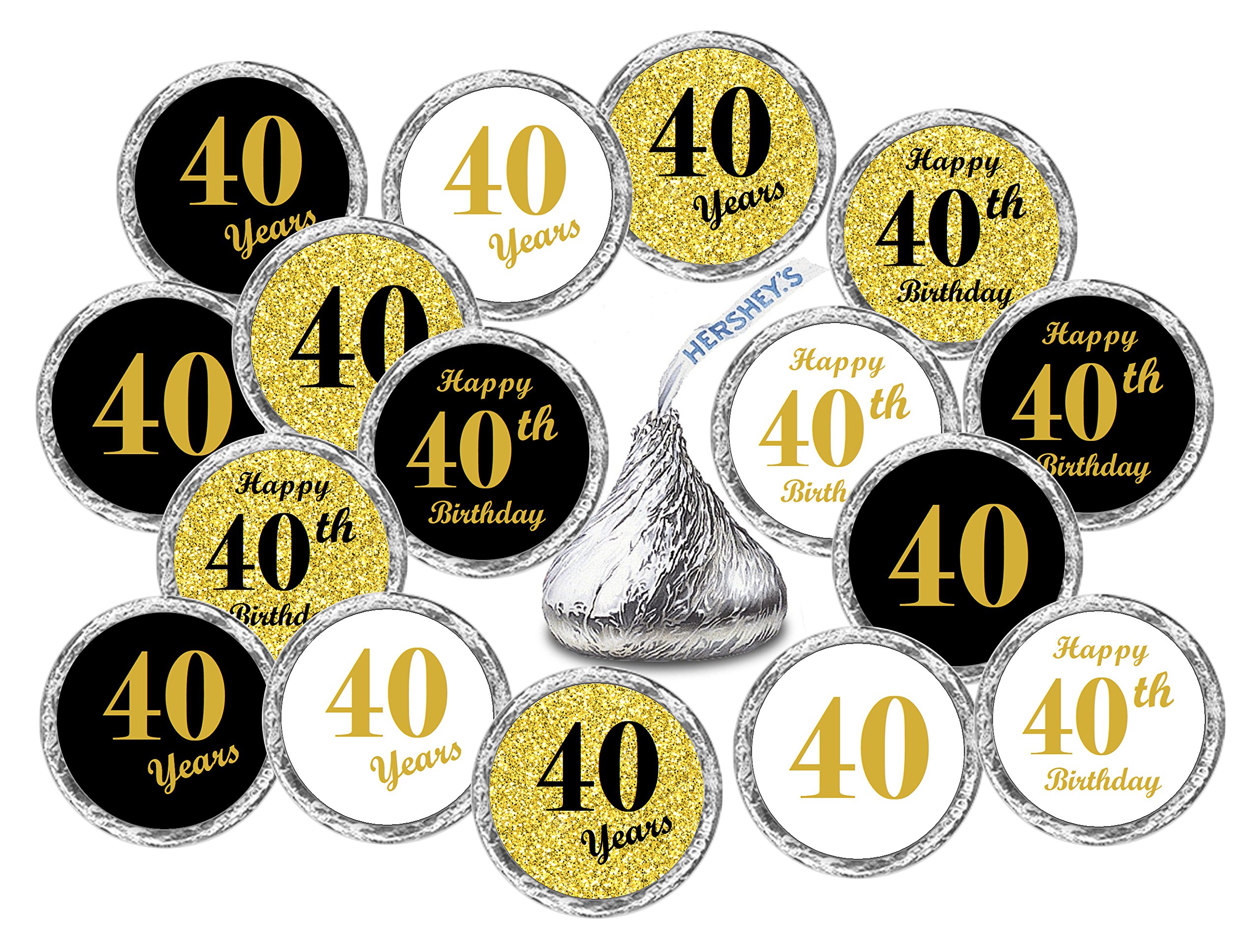 Amazon.com: 40th Birthday Kisses Stickers, (Set of 324) Chocolate Drops ...