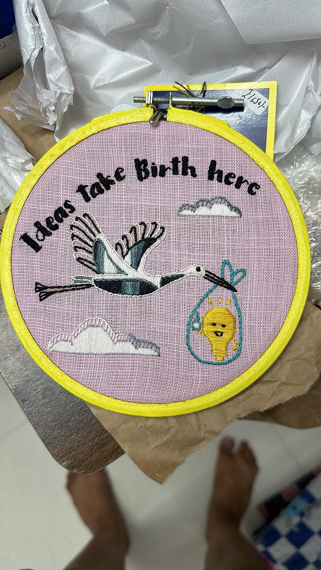 RAANISH, Ideas TAKE Birth HERE, Hand Embroidered Wall Decor, Hand ...