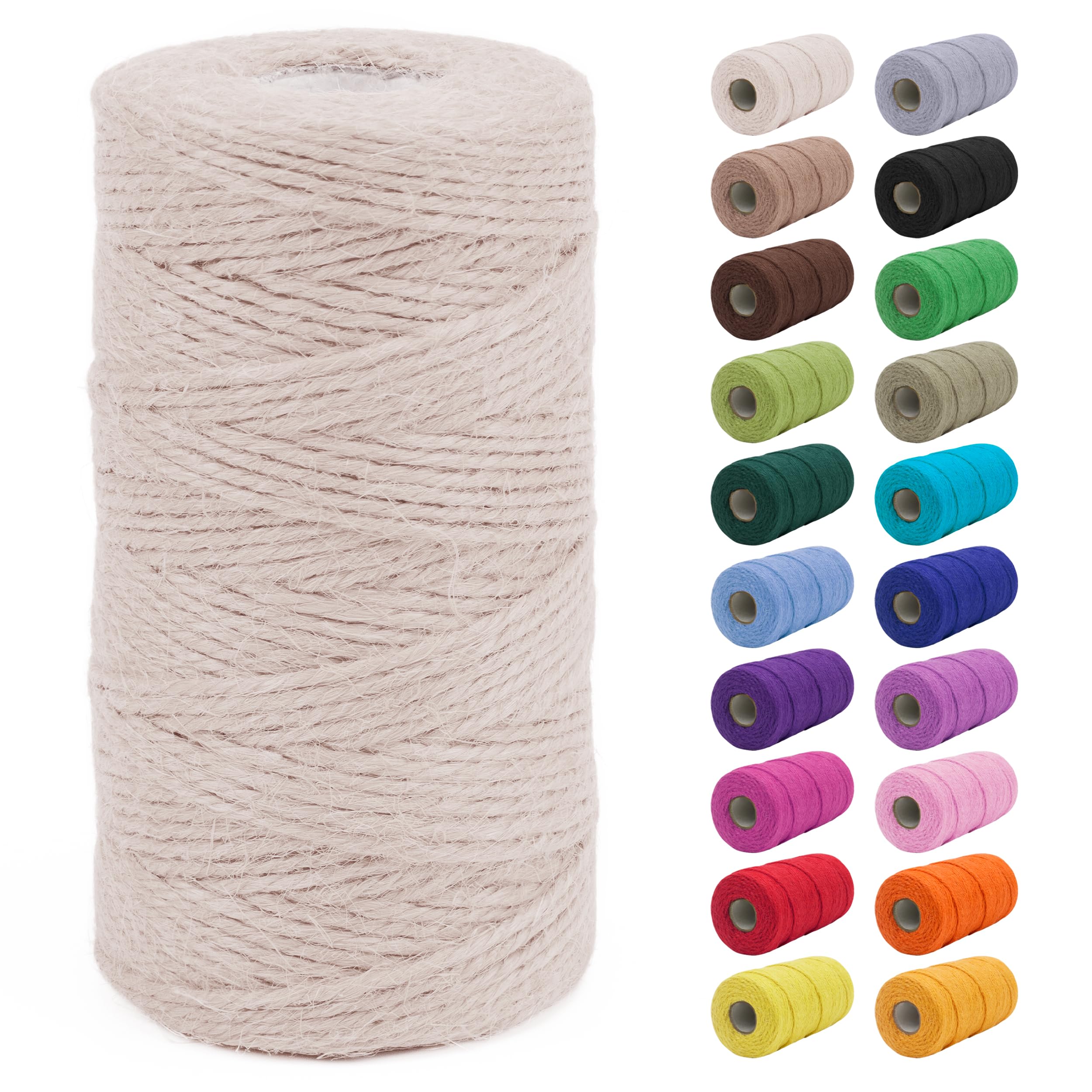 Amazon.com: JeogYong 2mm Jute Twine String 328 Feet Natural Thick ...