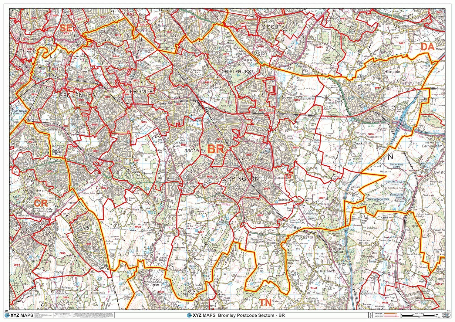 Bromley Br Postcode Wall Map Paper | Desertcart INDIA