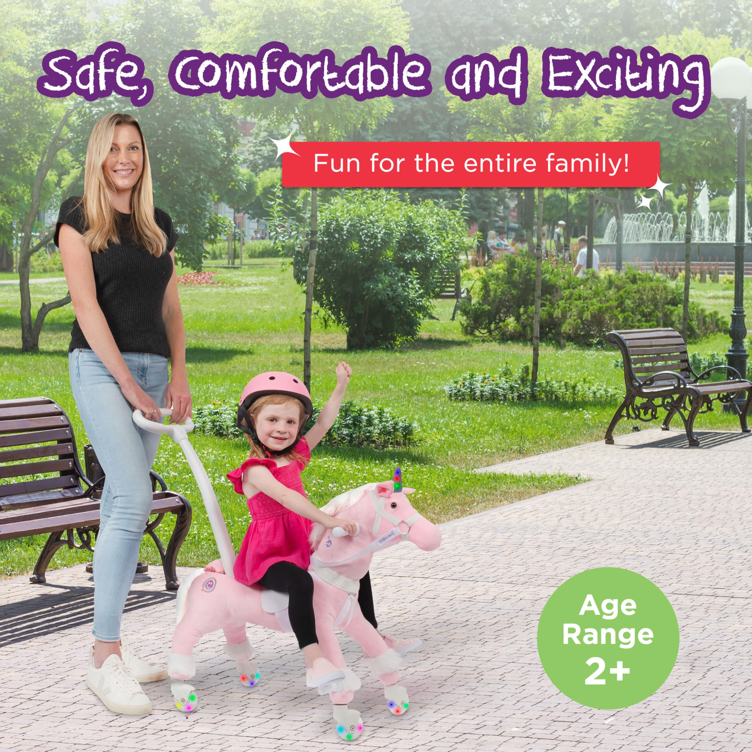 Snapklik.com : Power Pony - Push Unicorn Ride On Horse For Toddlers 1-3 ...