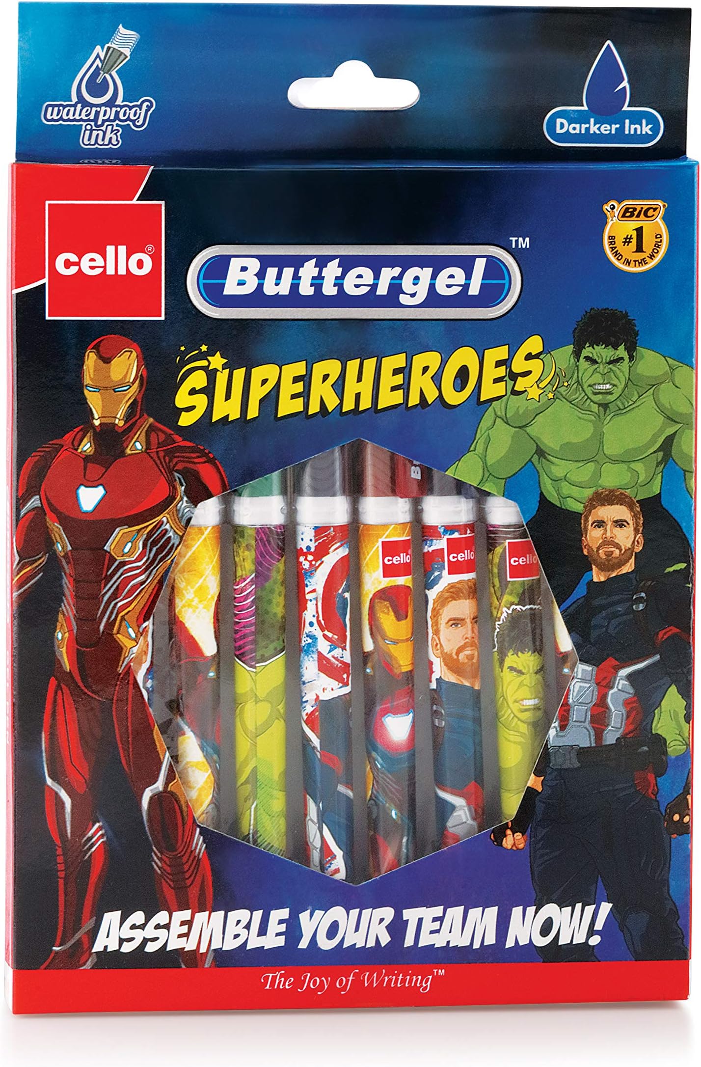 Cello Buttergel Superheros Gel Pen (Pack of 10 pens - Blue ...