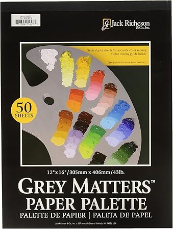 Amazon.com: Jack Richeson Grey Matters Paper Palette, 12 by 16-Inch, 50 ...