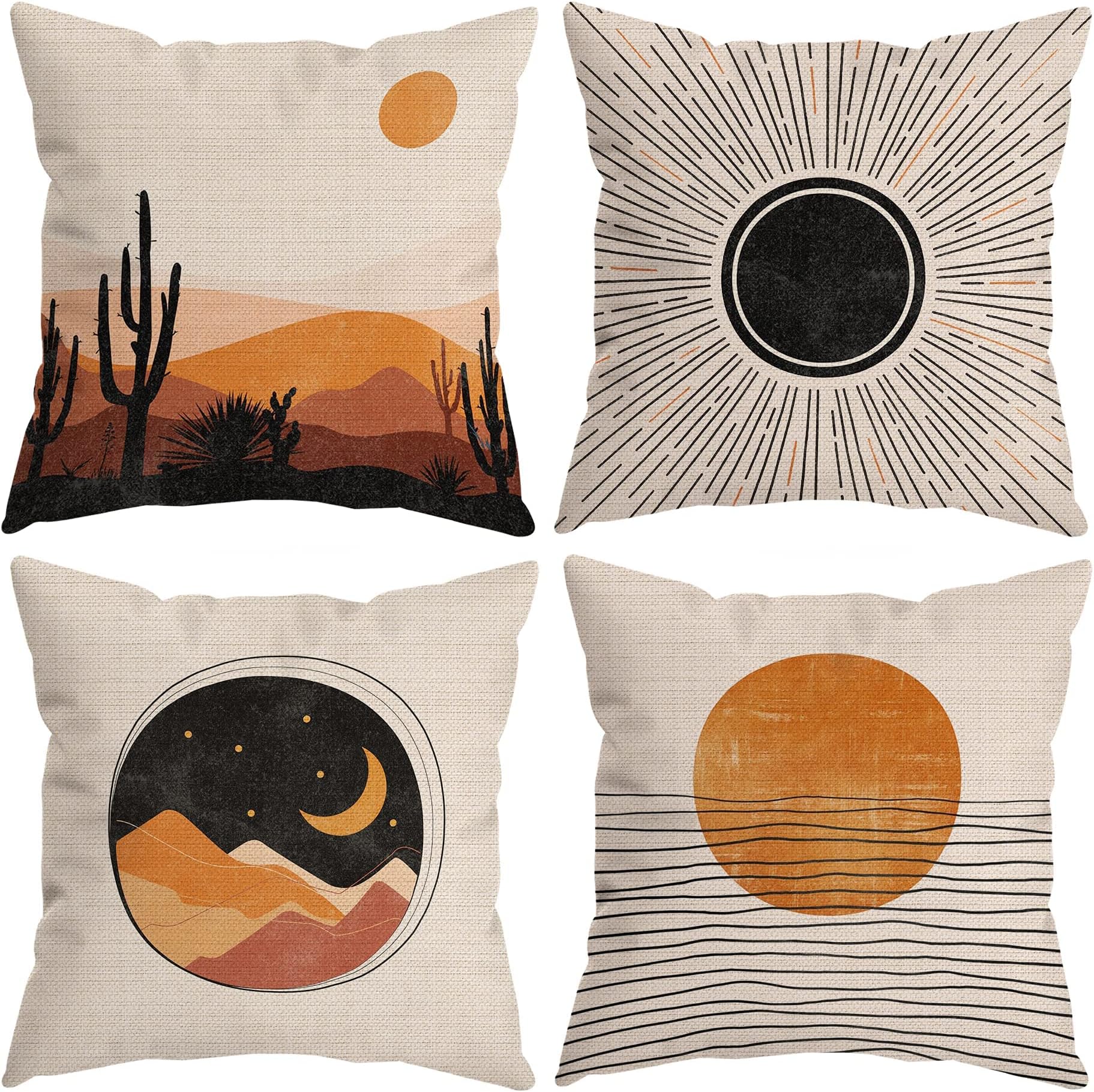 Amazon.com: HUYAW Boho Abstract Sun Moon Sea Sunset Sunrise Line ...