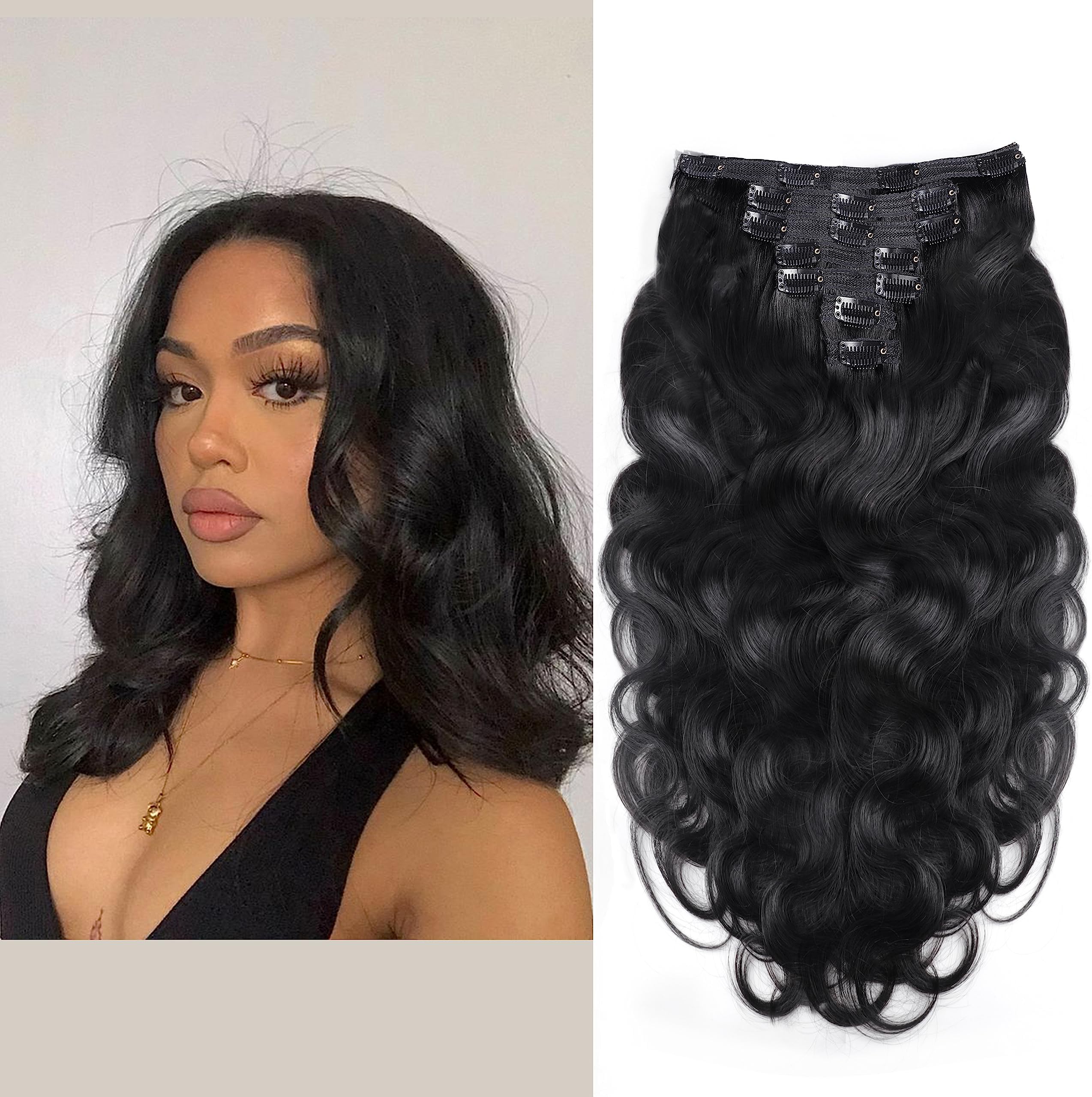 Amazon.com : Liqusee Clip in Hair Extensions Real Human Hair Remy Human ...