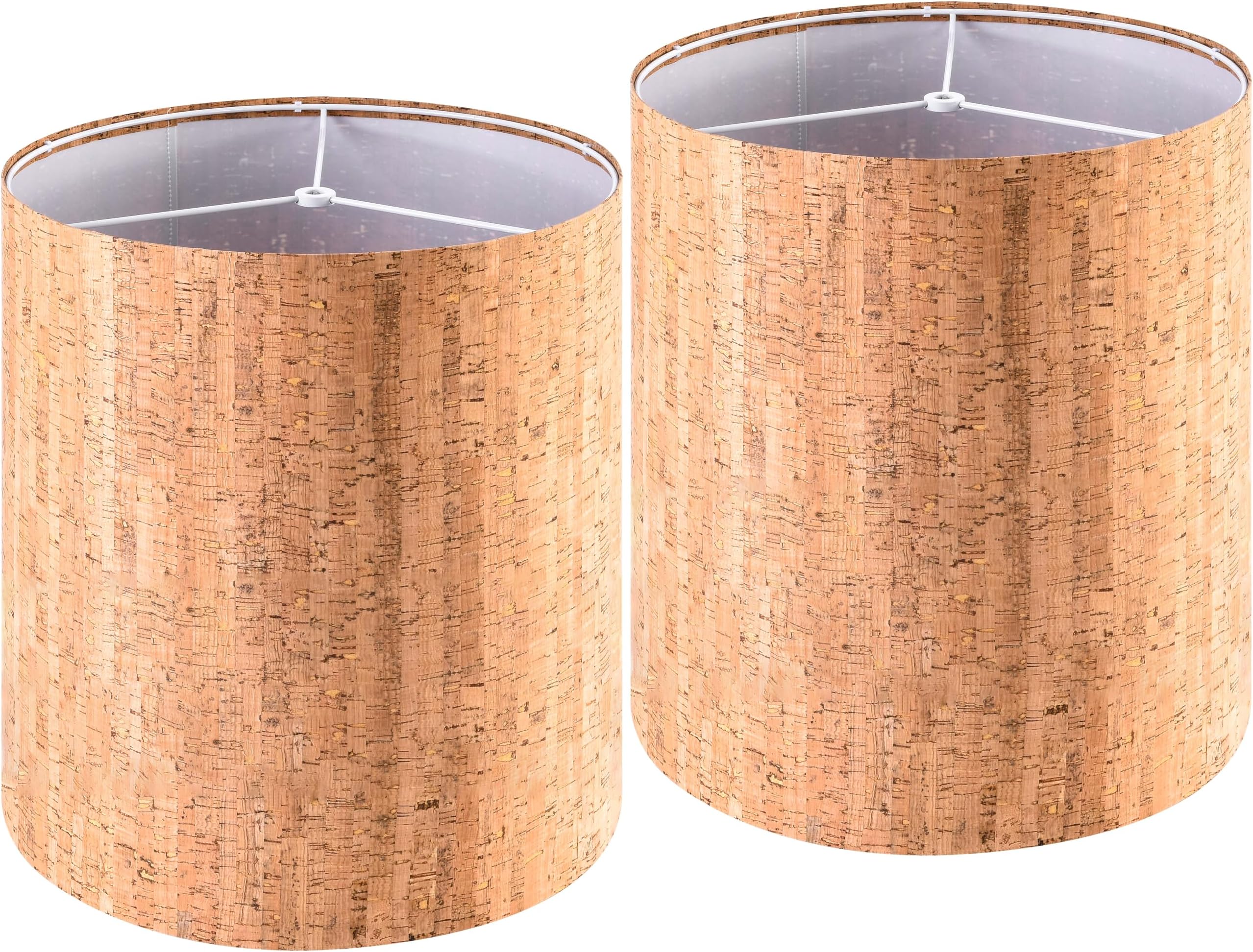 GOSO White Texture Linen Lamp Shades Set of 2 Small Drum Lamp Shade ...