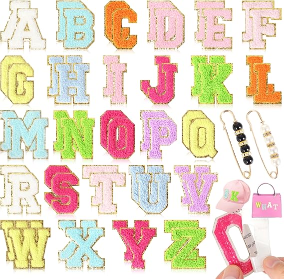 Amazon.com: Chenille Letter Patches Self-Adhesive for Bags: NICEVINYL ...