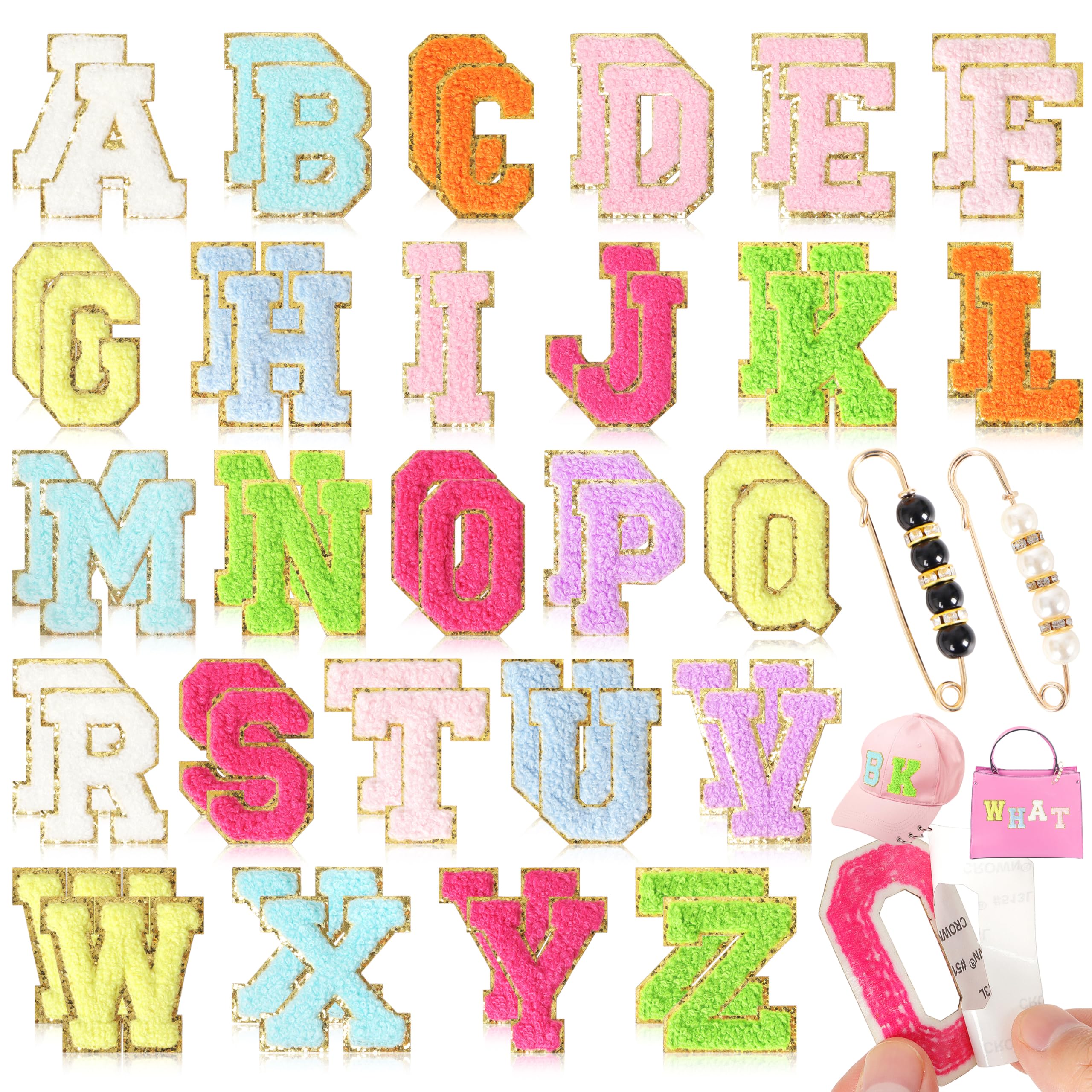 Amazon.com: Chenille Letter Patches Self-Adhesive for Bags: NICEVINYL ...