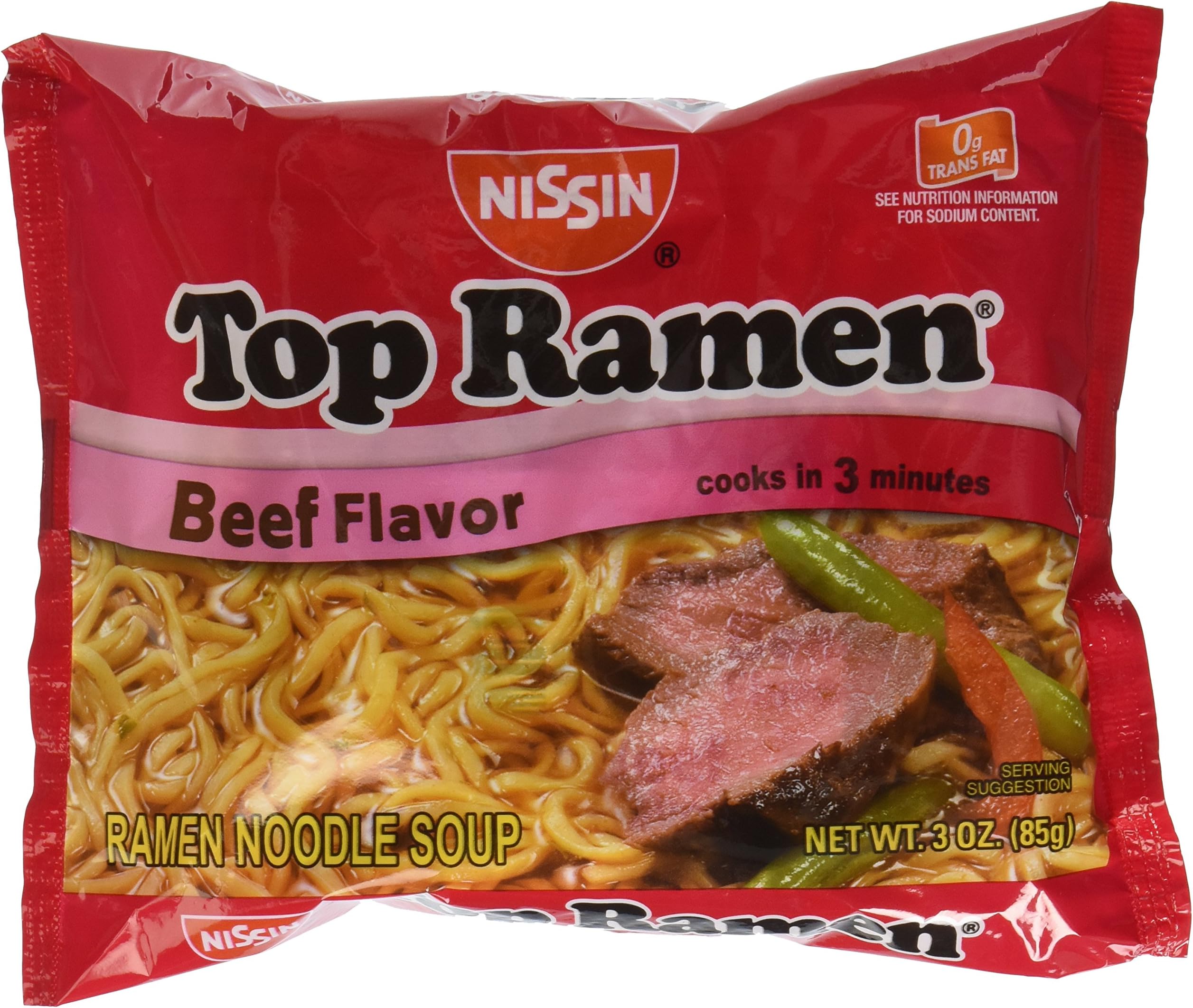 Amazon.com : Top Ramen Beef Flavor Noodles, 3 oz : Grocery & Gourmet Food
