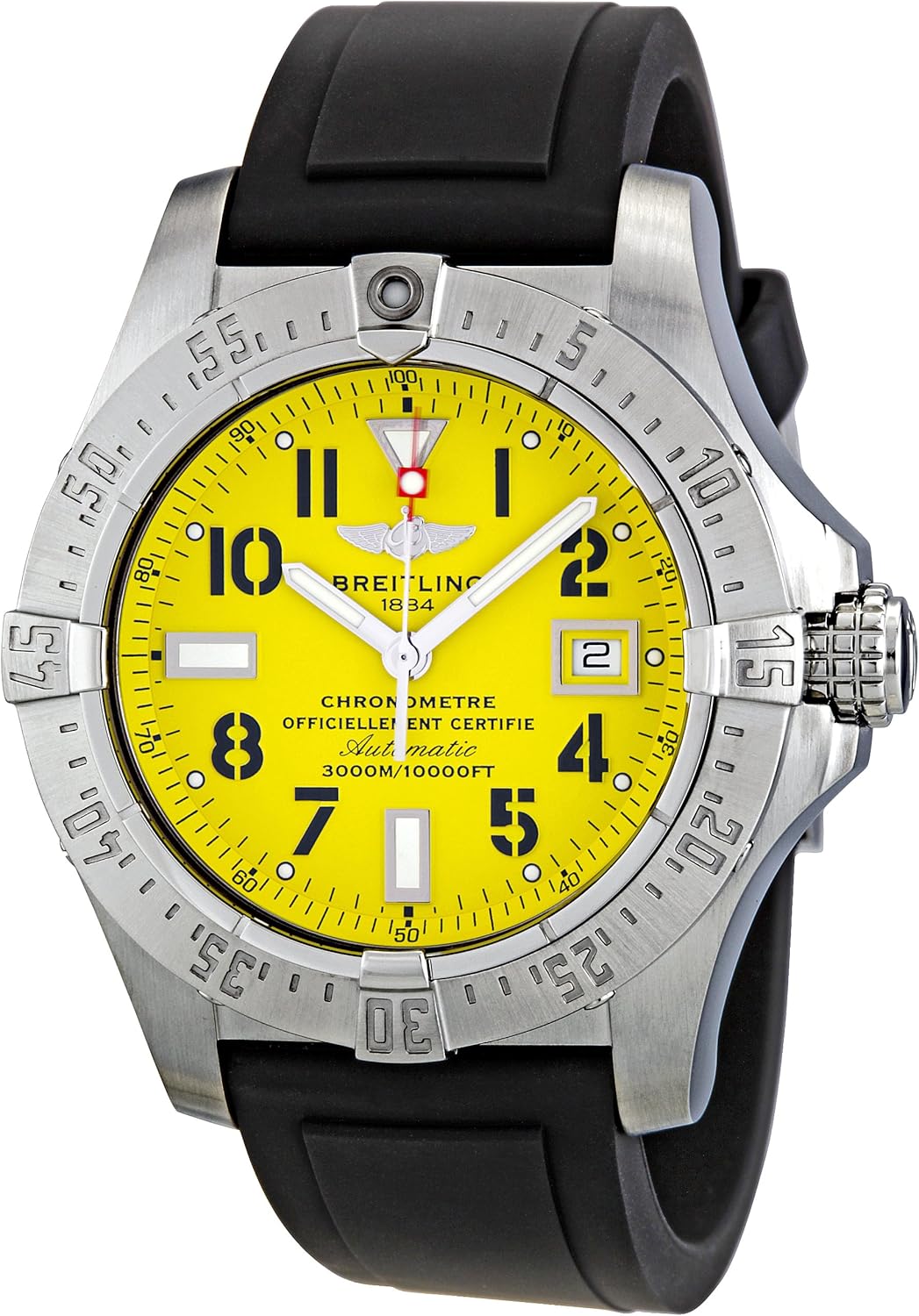 Amazon.com: Breitling Men's A1733010/I513 Avenger Seawolf Yellow Dial ...