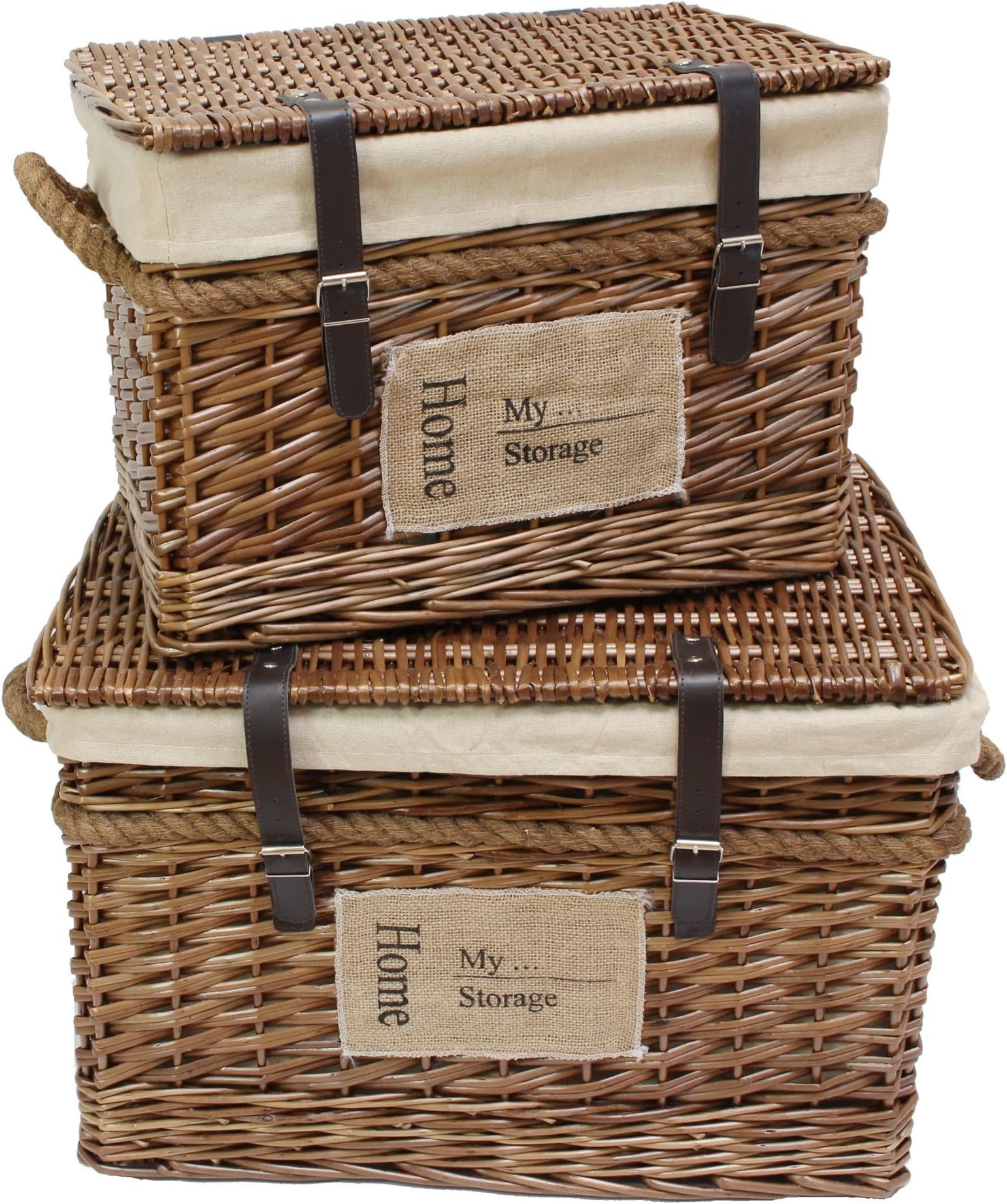 Korbtruhe Allzweck Korb Aufbewahrung mit Deckel Box Spielzeugtruhe ...