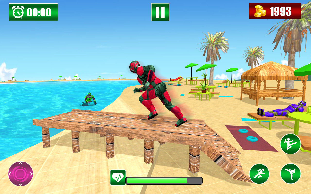 Robot Water Slide super hero water slide Game uphill Waterpark Slide ...