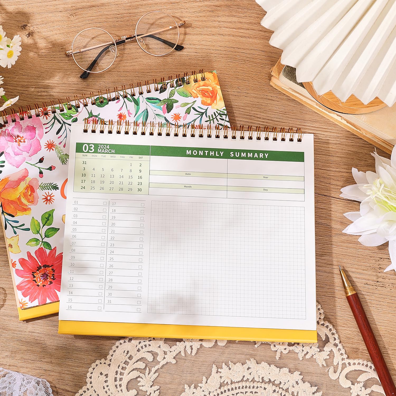 Snapklik.com : 2024 Desk Calendar, Standing Flip Desktop Calendar 2024 ...